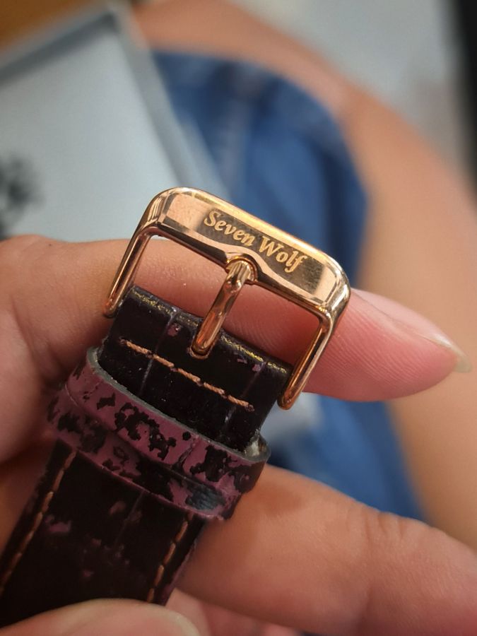 Đồng hồ ************ Nhật hàng hiệu Seven Wolf Automatic phôm vuông nam tính vỏ mạ vàng hồng tu